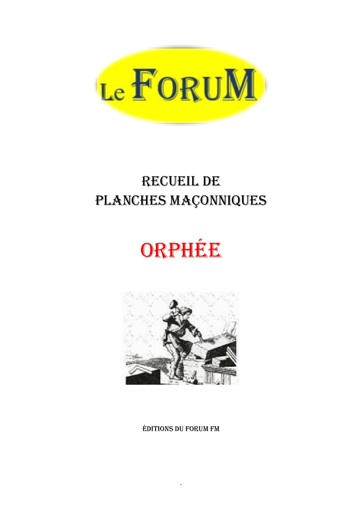 Orphée - Recueil - Le Forum FM